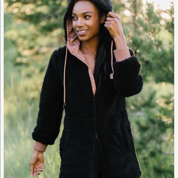ZYIA | Jackets & Coats | 3 Zyia Long Hooded Sherpa Teddy Jacket | Poshmark
